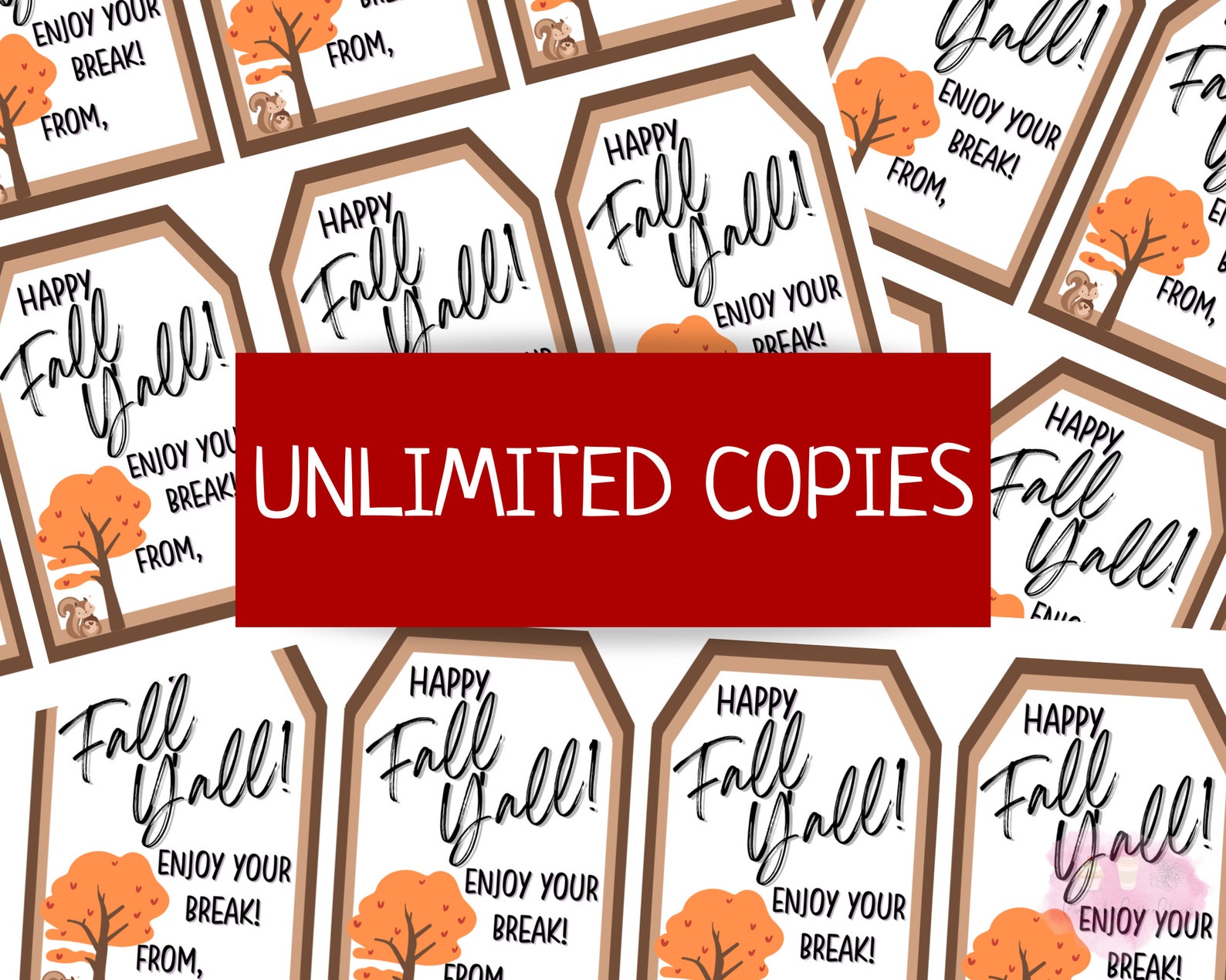 Happy Fall Y'all Gift Tag | Fall Break Treat Tags | Note to Students or ...