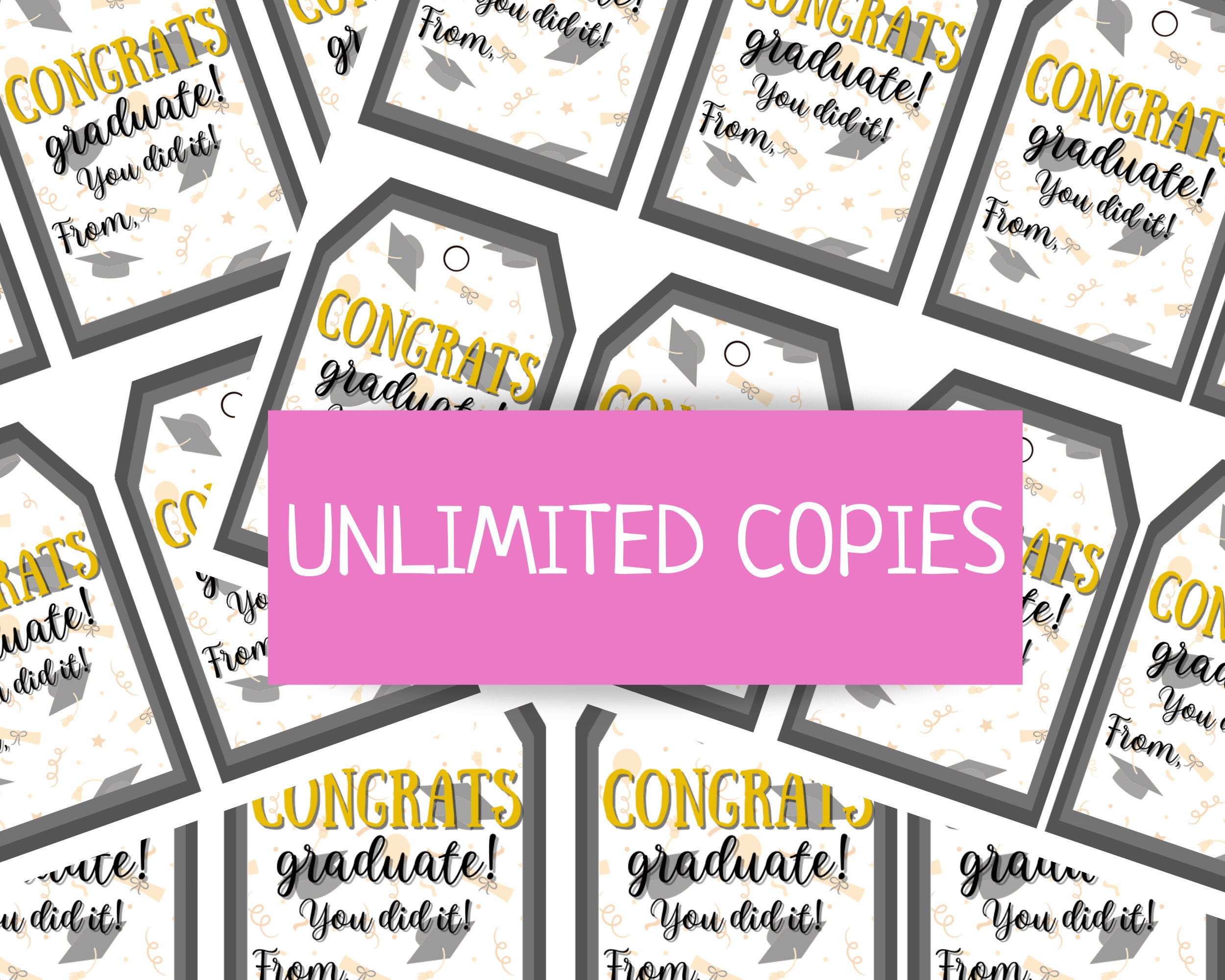 Congrats Graduate Gift Tag | You Did It! | Graduation Treat Tags | Gift ...