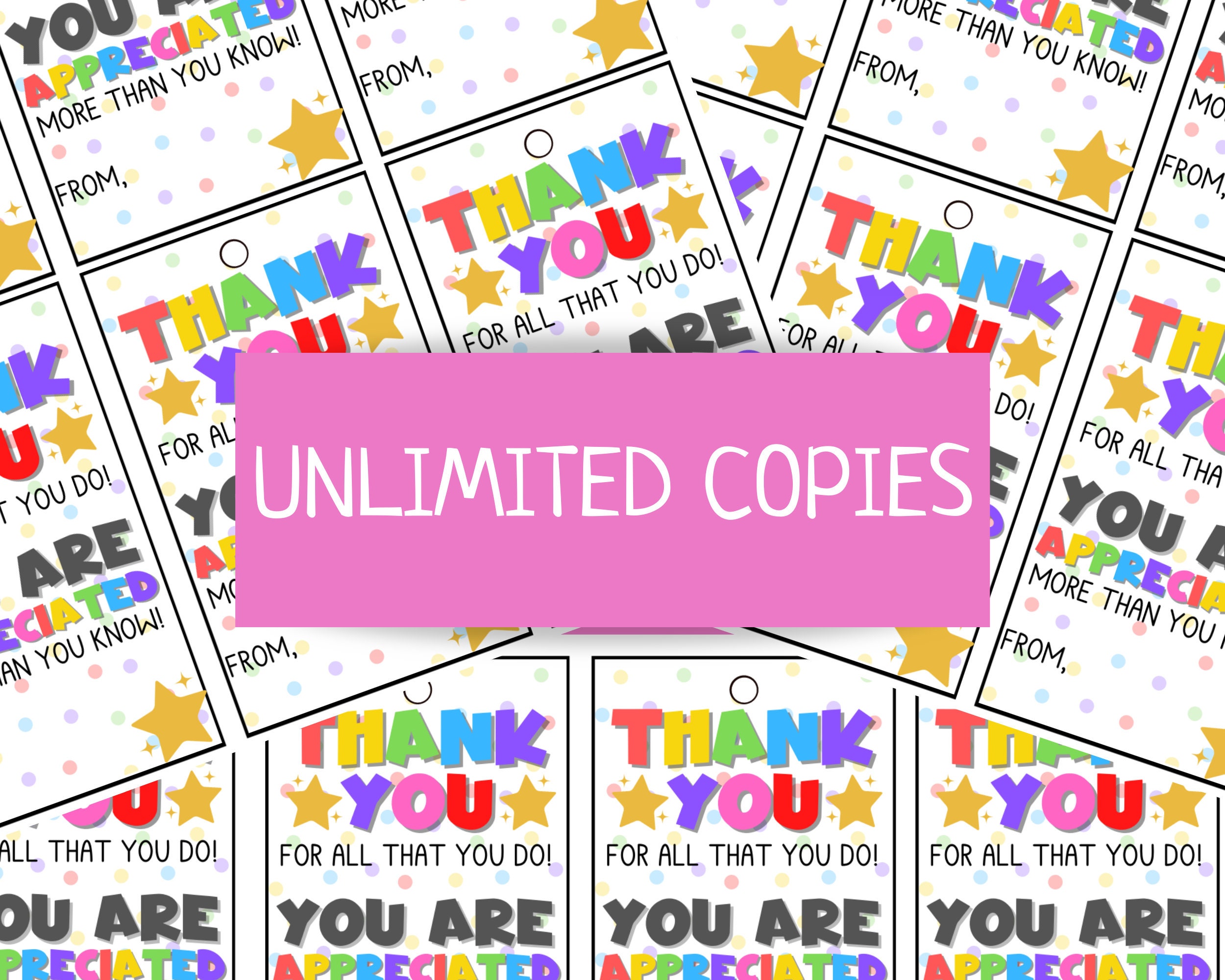 Thank You for All You Do Tags You Are Appreciated Teacher Appreciation ...