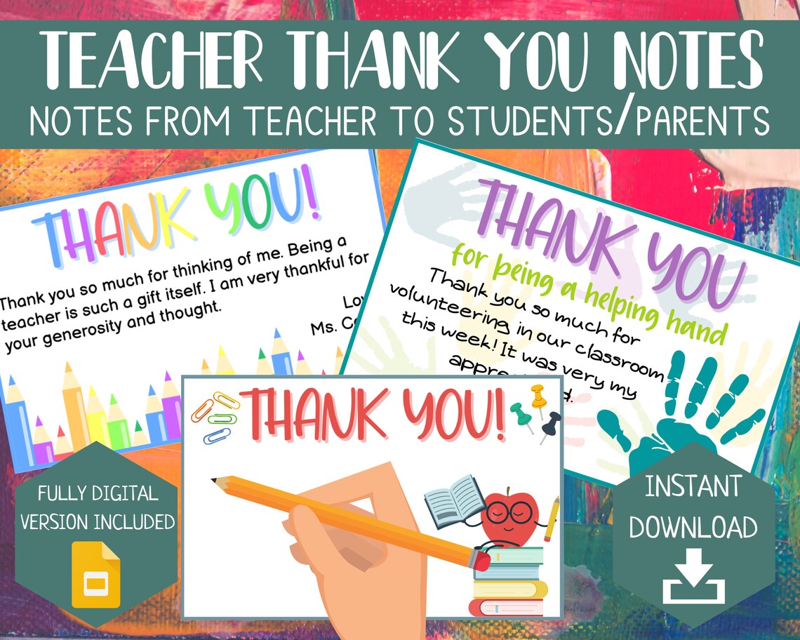 EDITABLE Thank You Notes From Teacher or Office Staff | Type or Hand ...