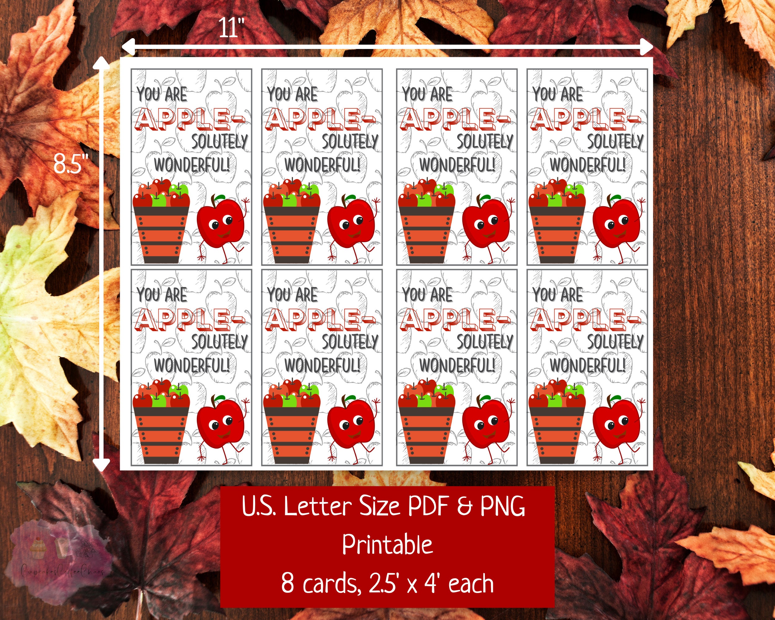 You Are Apple-solutely Wonderful Gift Tag | Apple Pun Treat Tags | Note ...