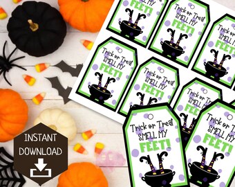 Halloween Trick or Treat Smell My Feet 3x2 Gift Tag - Etsy