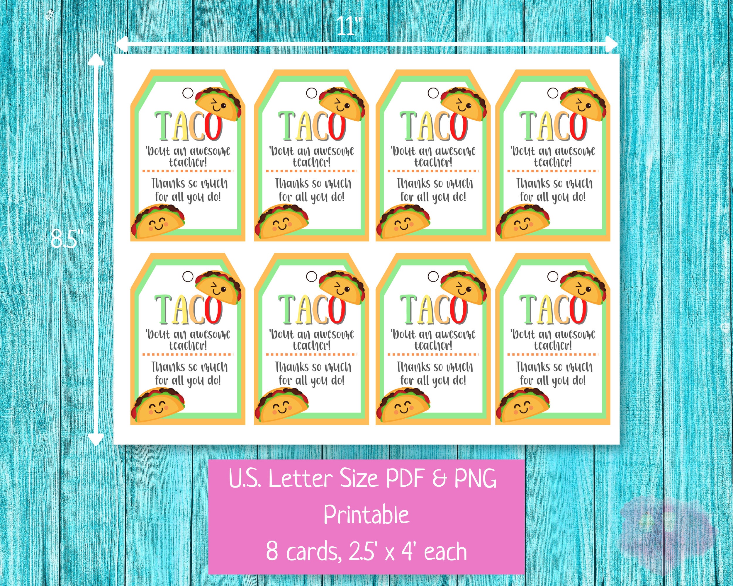Taco Bout Awesome Teacher Tags | Teacher Appreciation Week | Staff ...