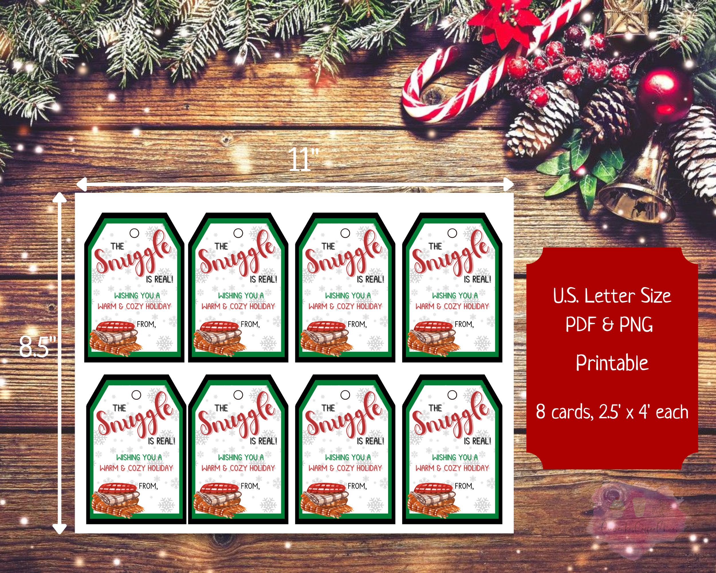 The Snuggle is Real Gift Tag | Warm & Cozy Holiday Tag | Holiday Treat ...