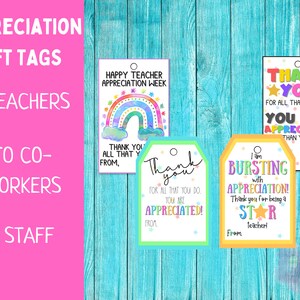Teacher Appreciation Gift Tag BUNDLE | Teacher Appreciation Week ...