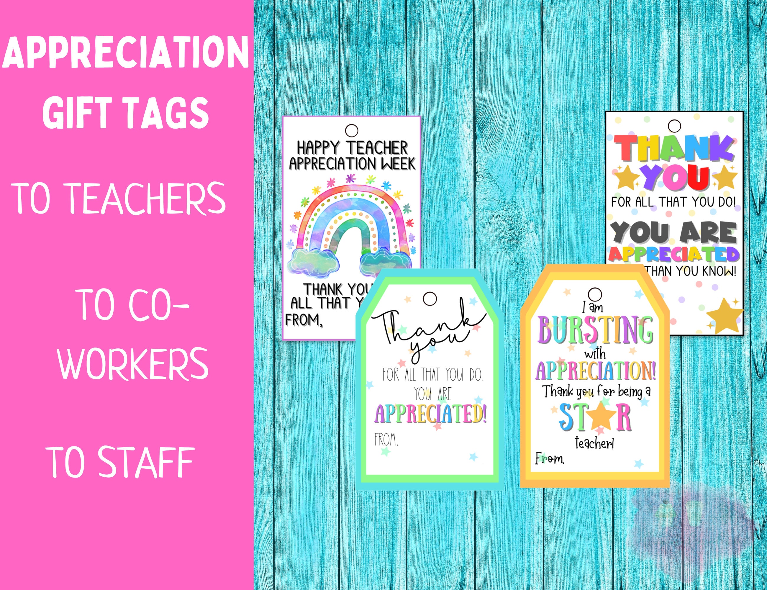 Teacher Appreciation Gift Tag BUNDLE | Teacher Appreciation Week ...