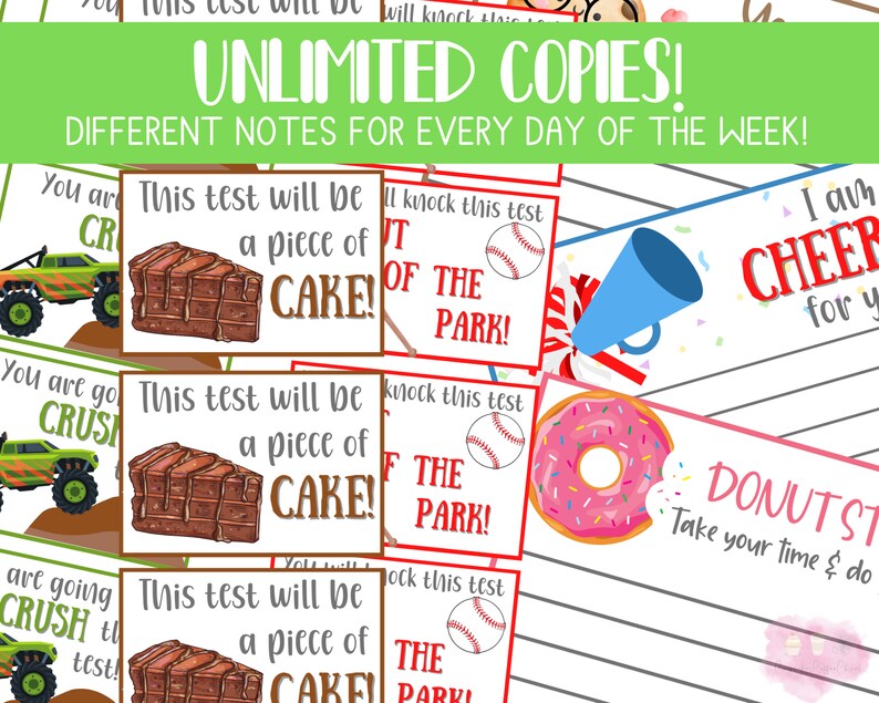 Testing Notes to Students BUNDLE | Motivation Notes | Lunchbox Treat ...