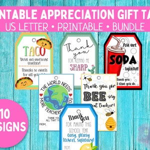 Teacher Appreciation Gift Tag BUNDLE | Teacher Appreciation Week ...