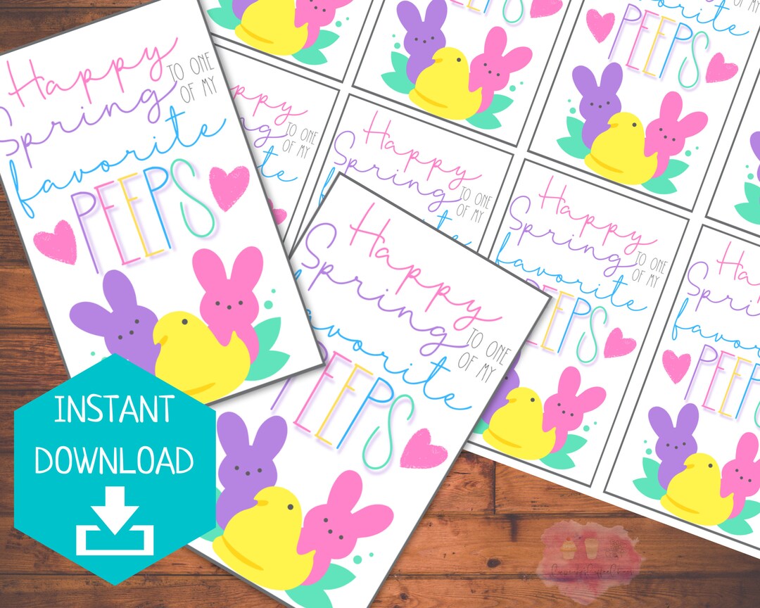 Happy Spring to One of My Favorite Peeps | Spring Gift Tags | Spring ...