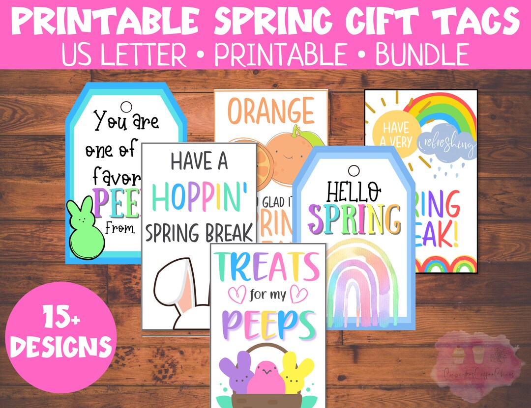 Spring Gift Tag BUNDLE | Spring Break Tags | Student Gift Ideas ...