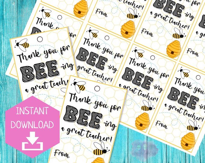 Bee Themed Teacher Appreciation Gift Tags - Etsy Canada
