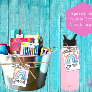 Happy Teacher Appreciation Tags | Rainbow Gift Tag | Teacher ...