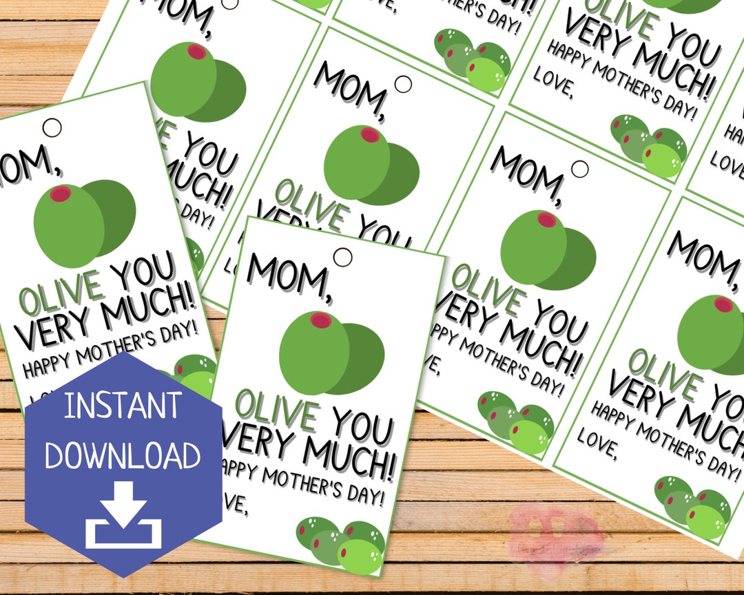 Mom Olive You Very Much Tags | Mother's Day Tags | Printable Gift Tags ...