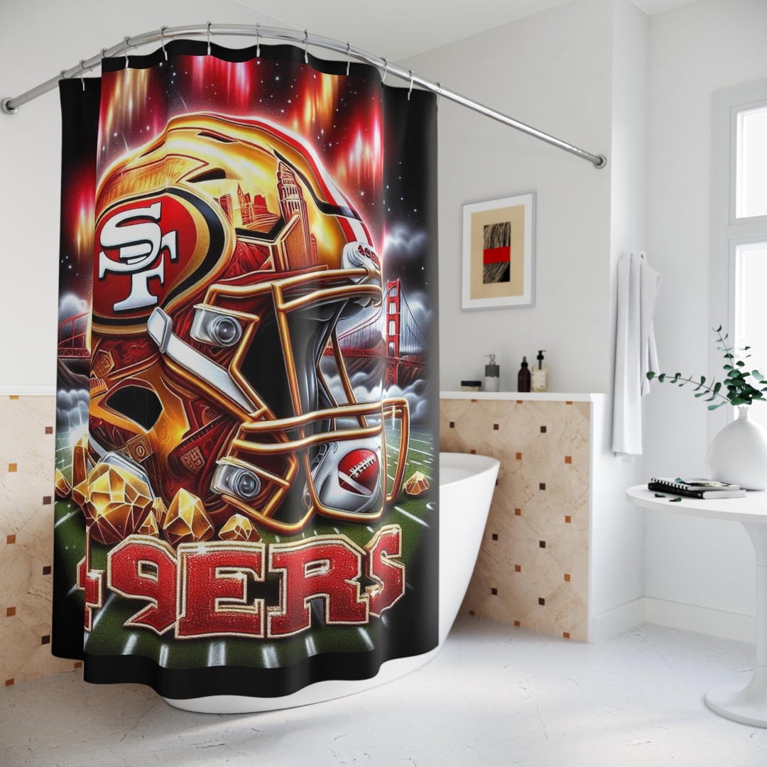 San Francisco Football Shower Curtain 71" × 74" - Sports Team Bathroom ...