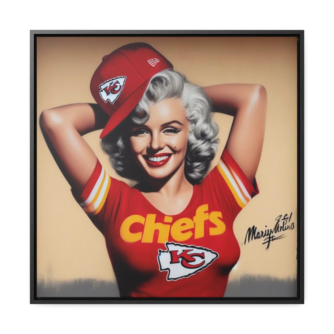 Marilyn Monroe Kansas City Chiefs Fan Floating Frame Canvas - Etsy