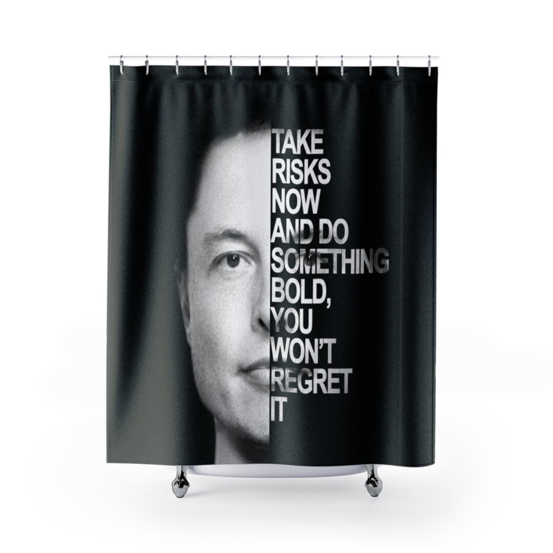 Words of Elon Musk Shower Curtain 71" × 74" - Bathroom Decor - Etsy