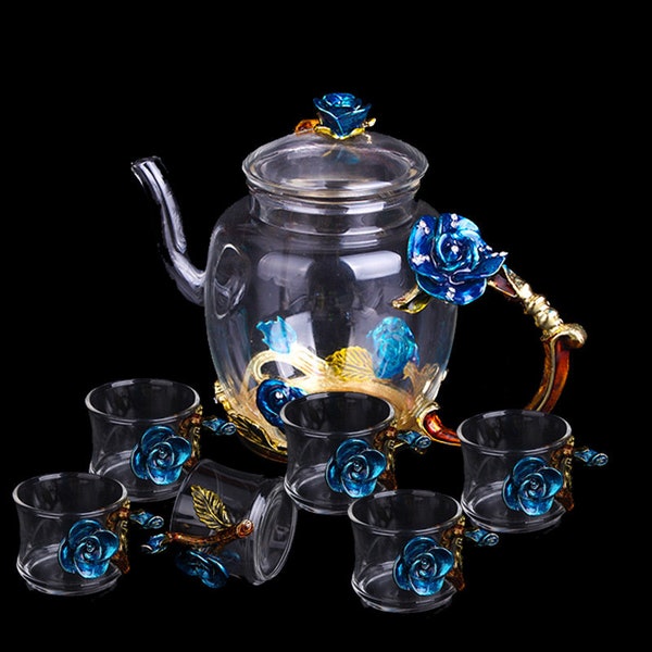 Glass Tea Set - Etsy