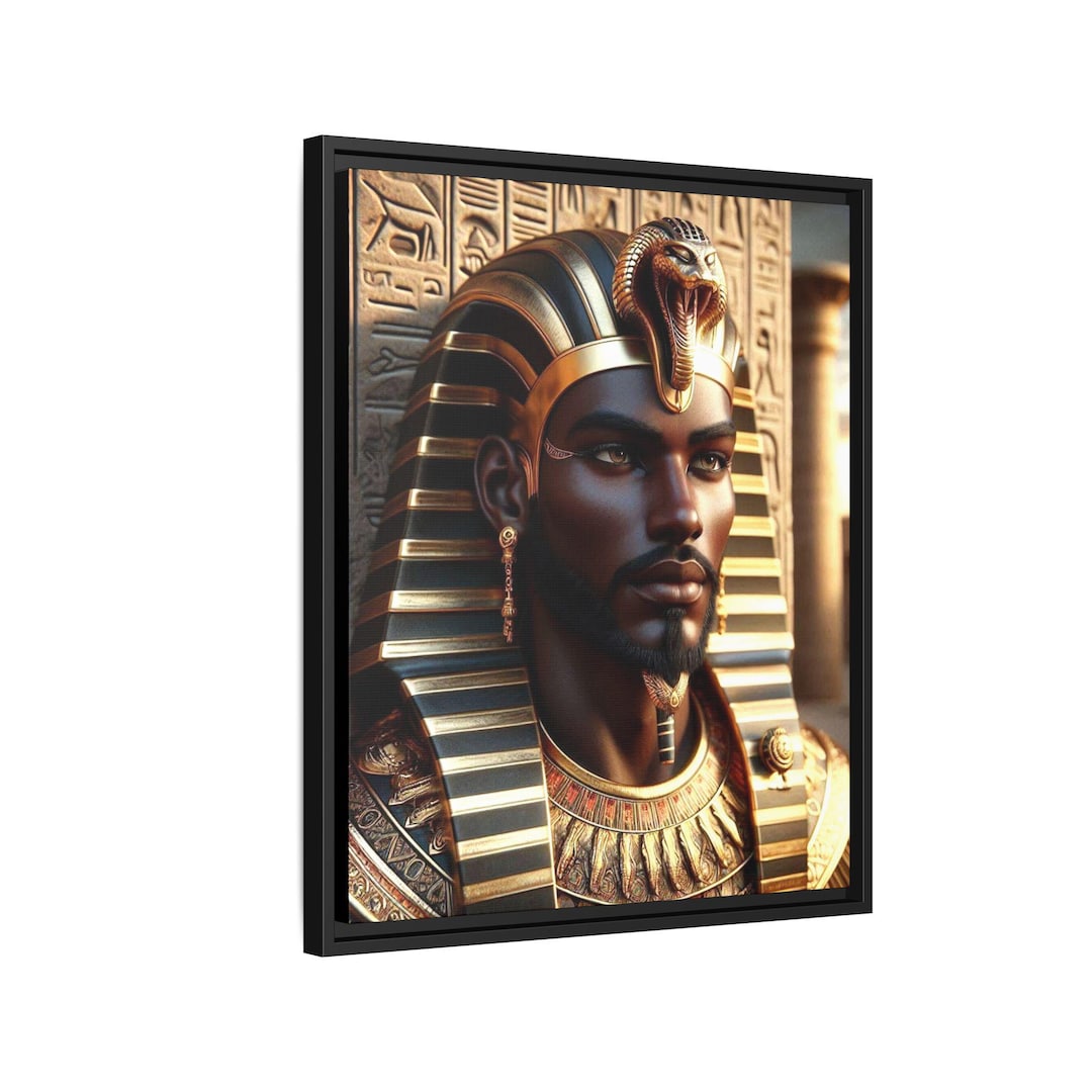 Ancient Egyptian King Pharaoh 20x24 Floating Frame Wall Art Decor ...