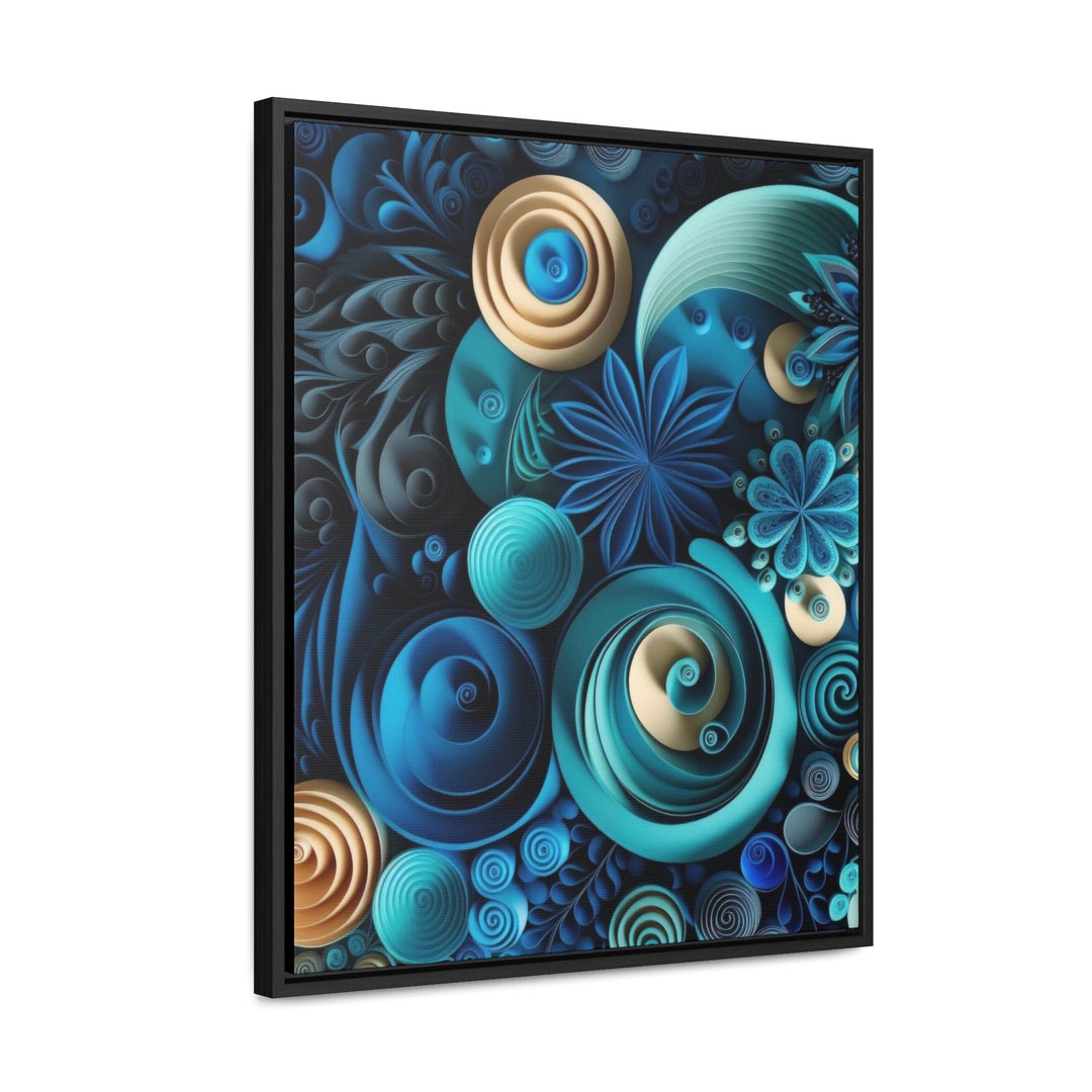 Cool Blue 3D Designs Canvas Frame "20x24in" - Etsy