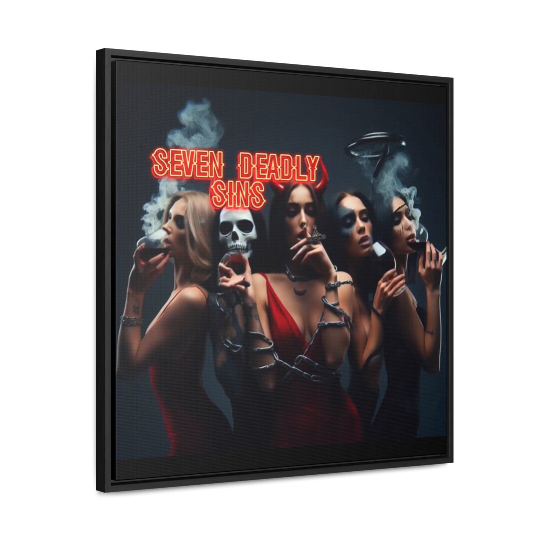 Seven Deadly Sins Floating Frame Canvas 24x24 - Home Decor - Luxury ...
