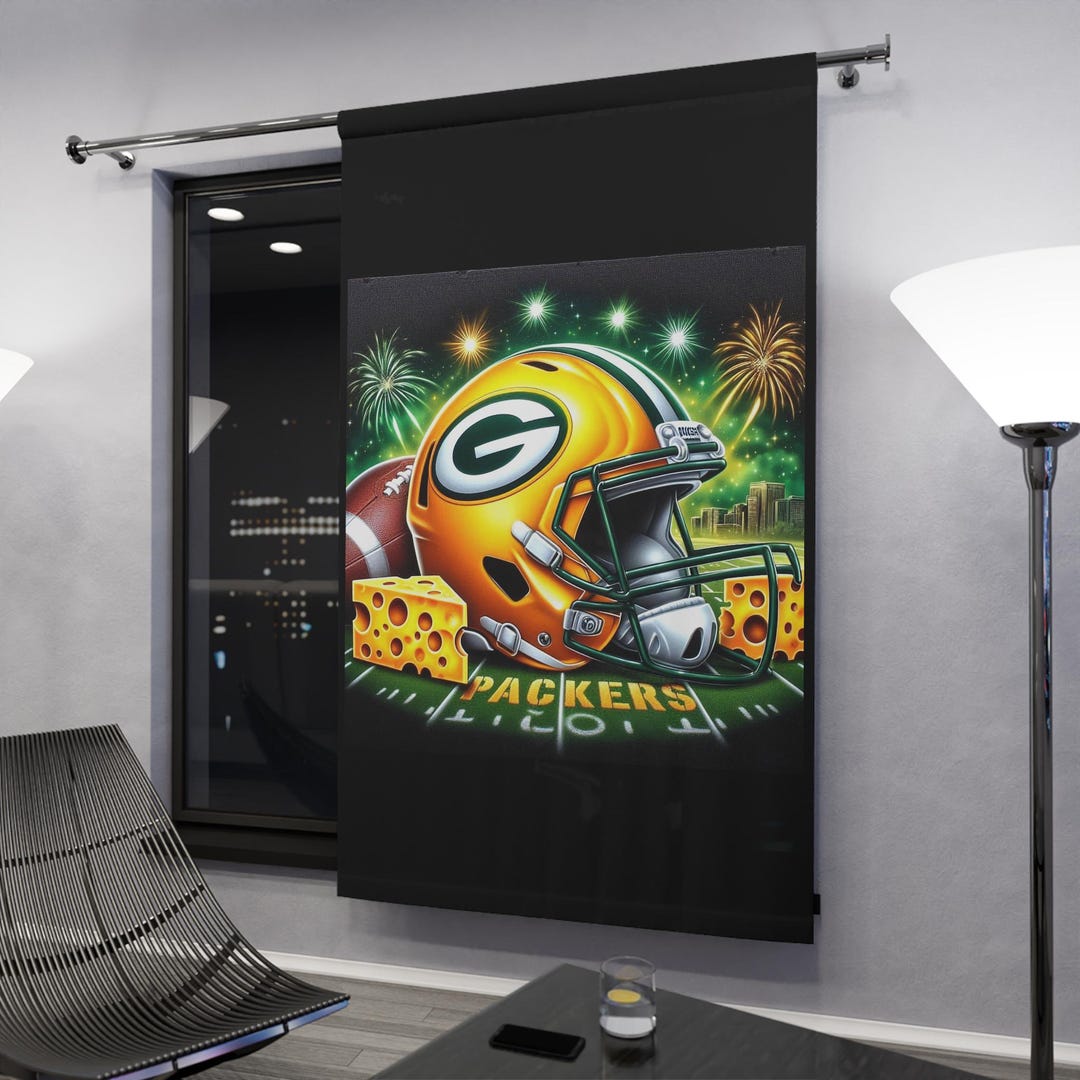 Green Bay Football Team Window Curtain 50x84", Fan Decor, Game Day Home ...