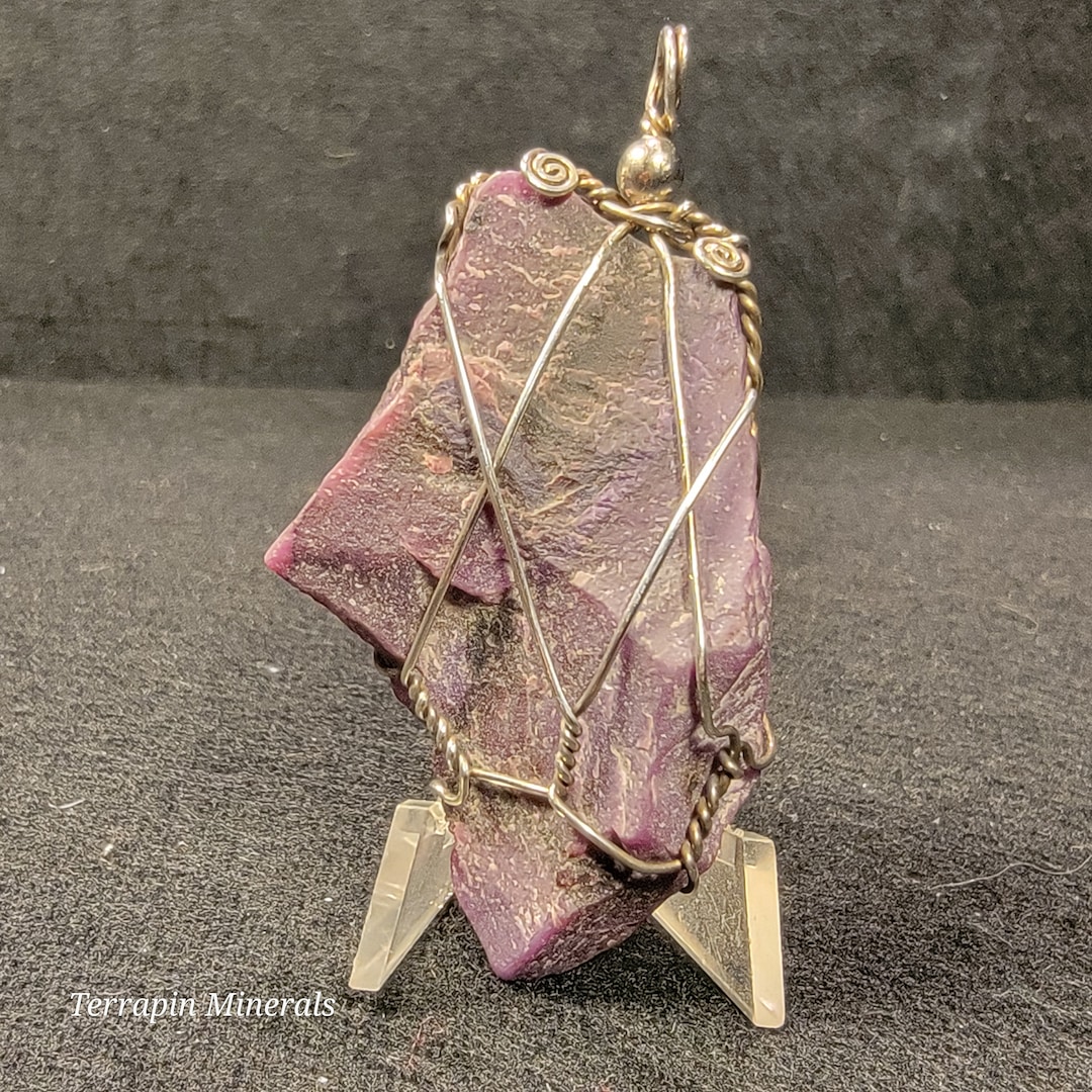 Large Raw Sugilite - Sterling Silver Necklace - Wessels Mine Northern ...