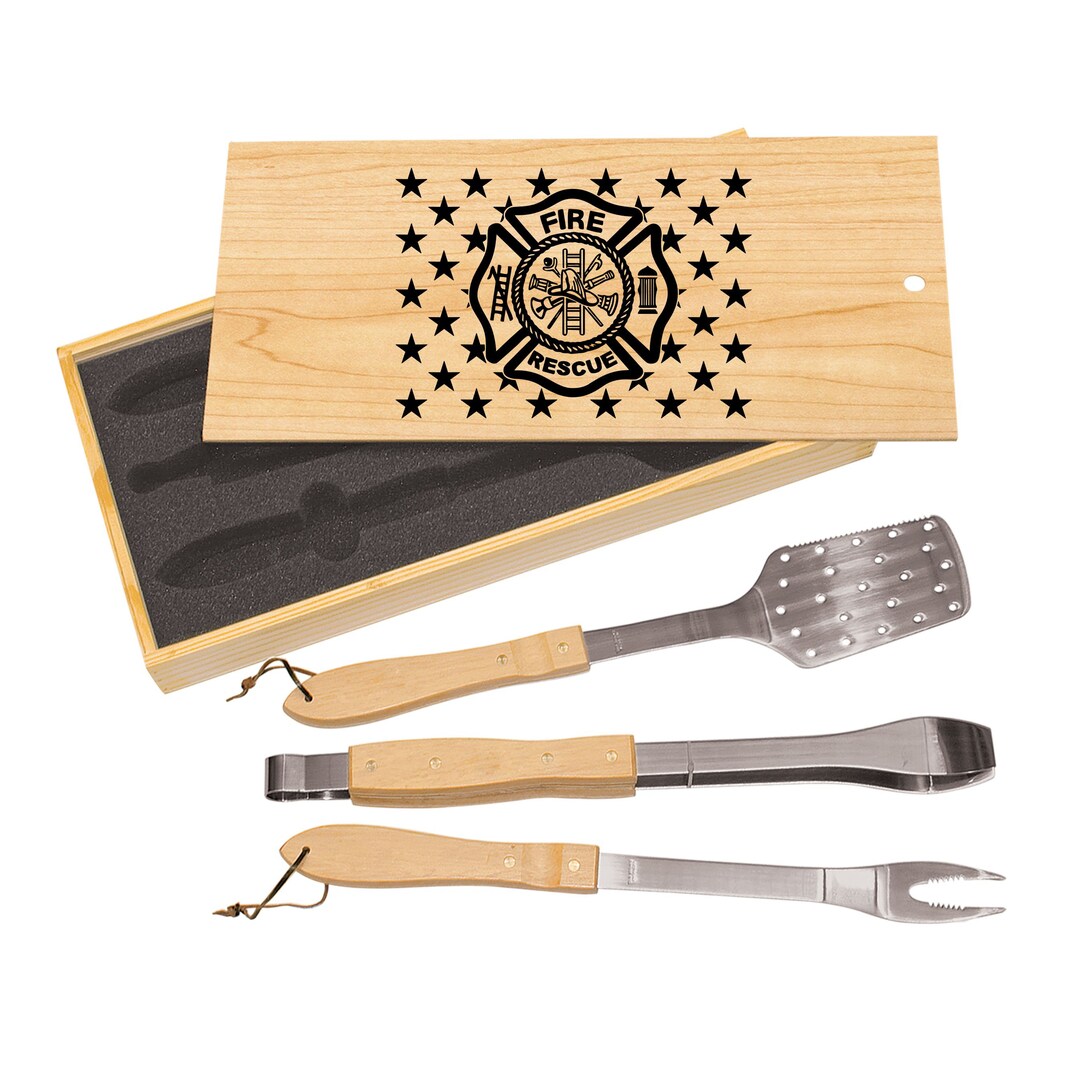 Customized Grill Set for First Responder Birthday Gift for Dad or ...