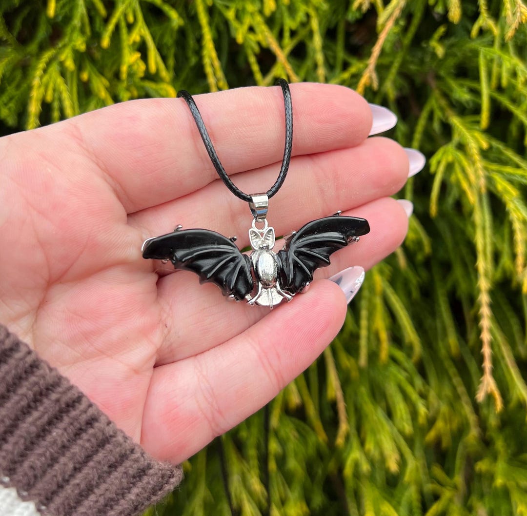 Obsidian Bat Pendant - Etsy