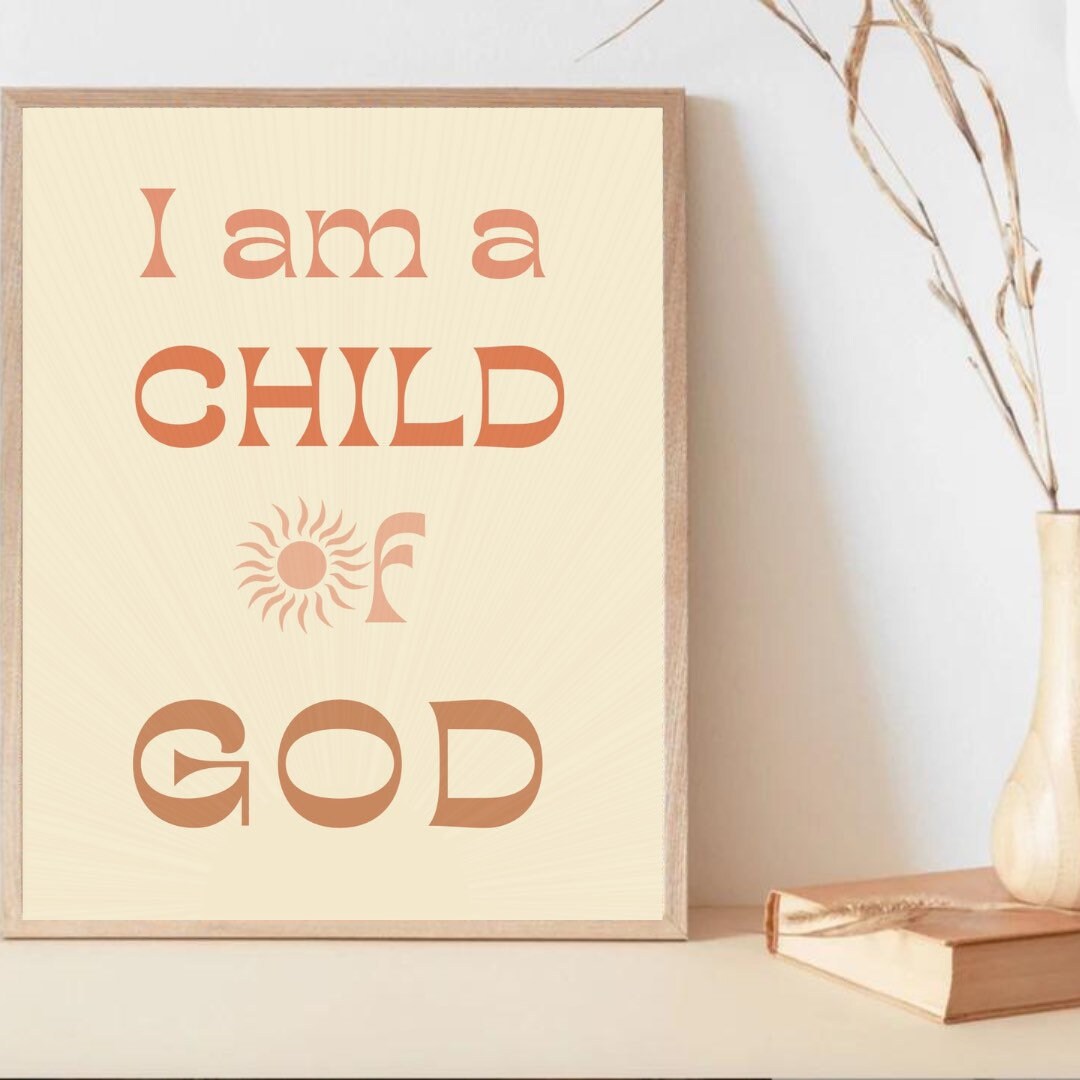 Boho Wall Art Boho Nursery Wall Art I Am a Child of God - Etsy