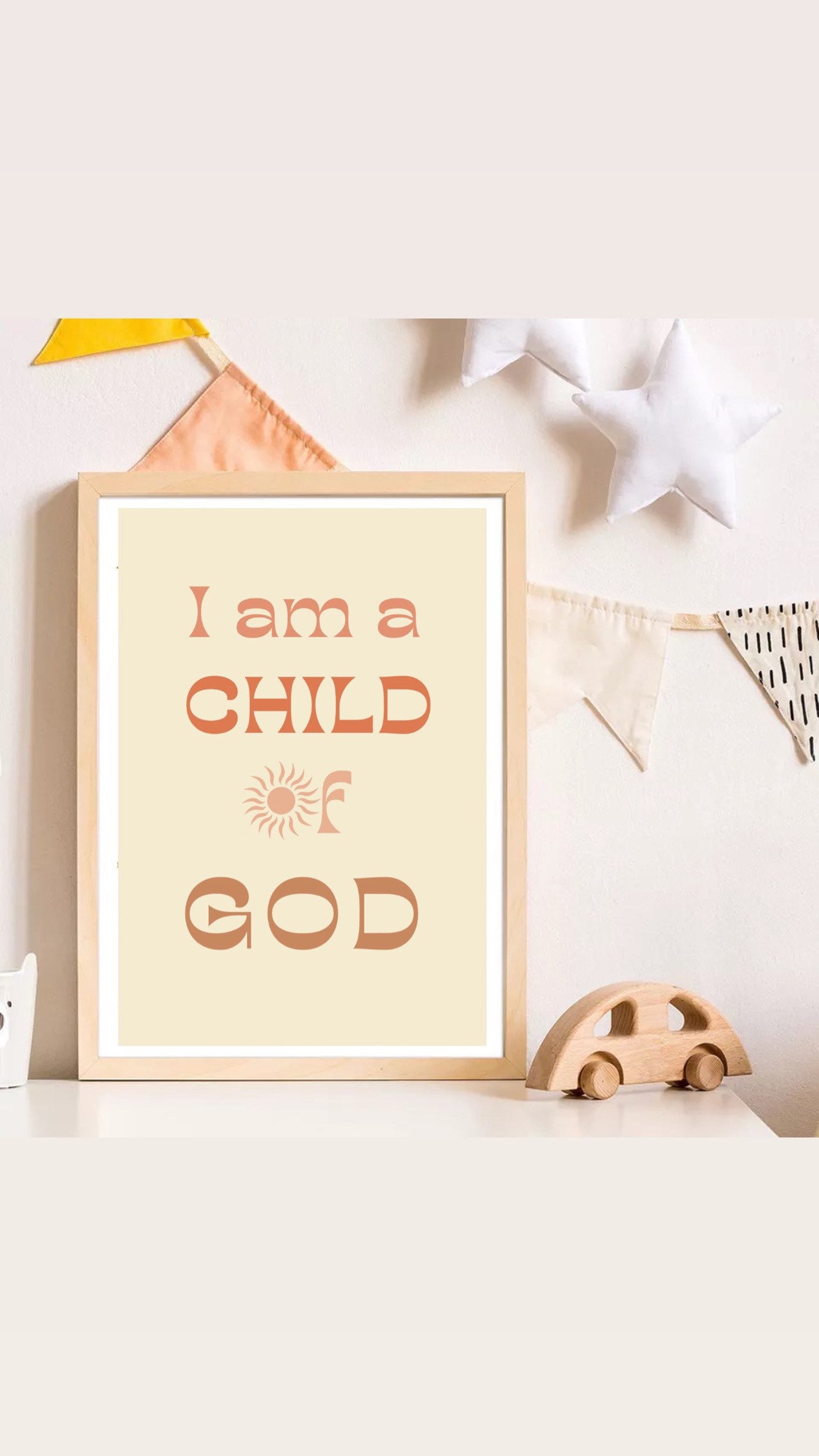 Boho Wall Art Boho Nursery Wall Art I Am a Child of God Christian ...