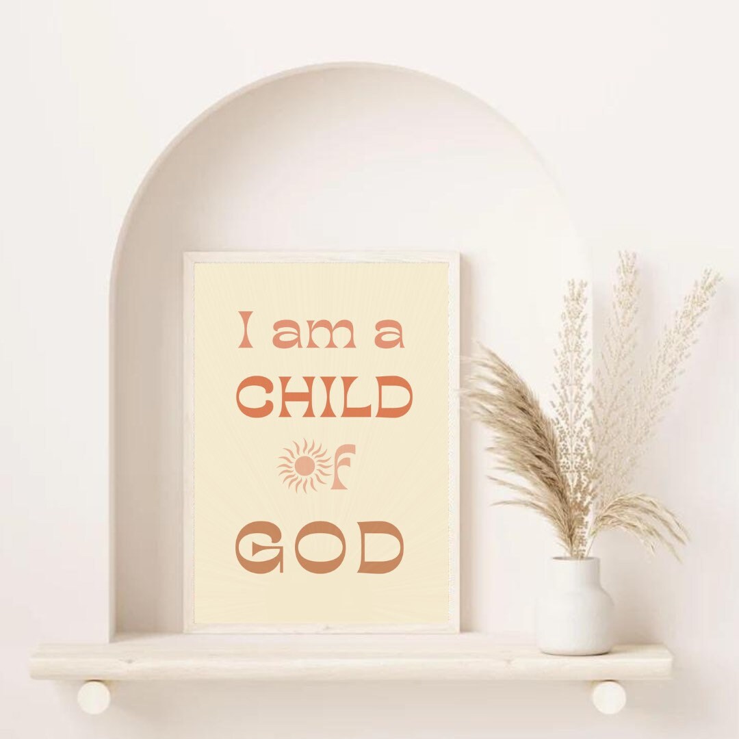 Boho Wall Art Boho Nursery Wall Art I Am a Child of God - Etsy
