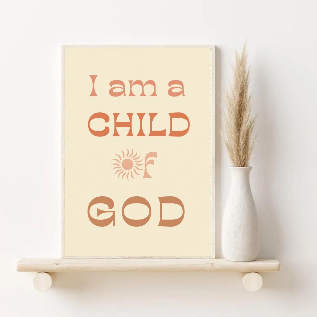 Boho Wall Art Boho Nursery Wall Art I Am a Child of God - Etsy