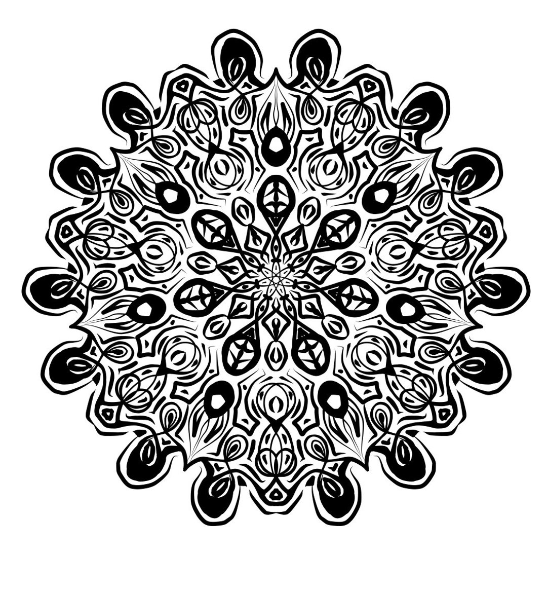 Squiggle Mandala Printable Coloring Page - Etsy