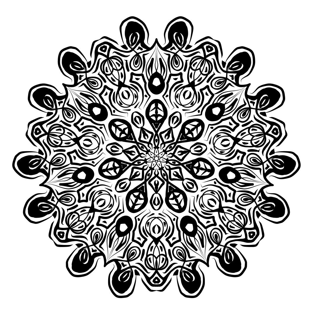 Squiggle Mandala Printable Coloring Page - Etsy