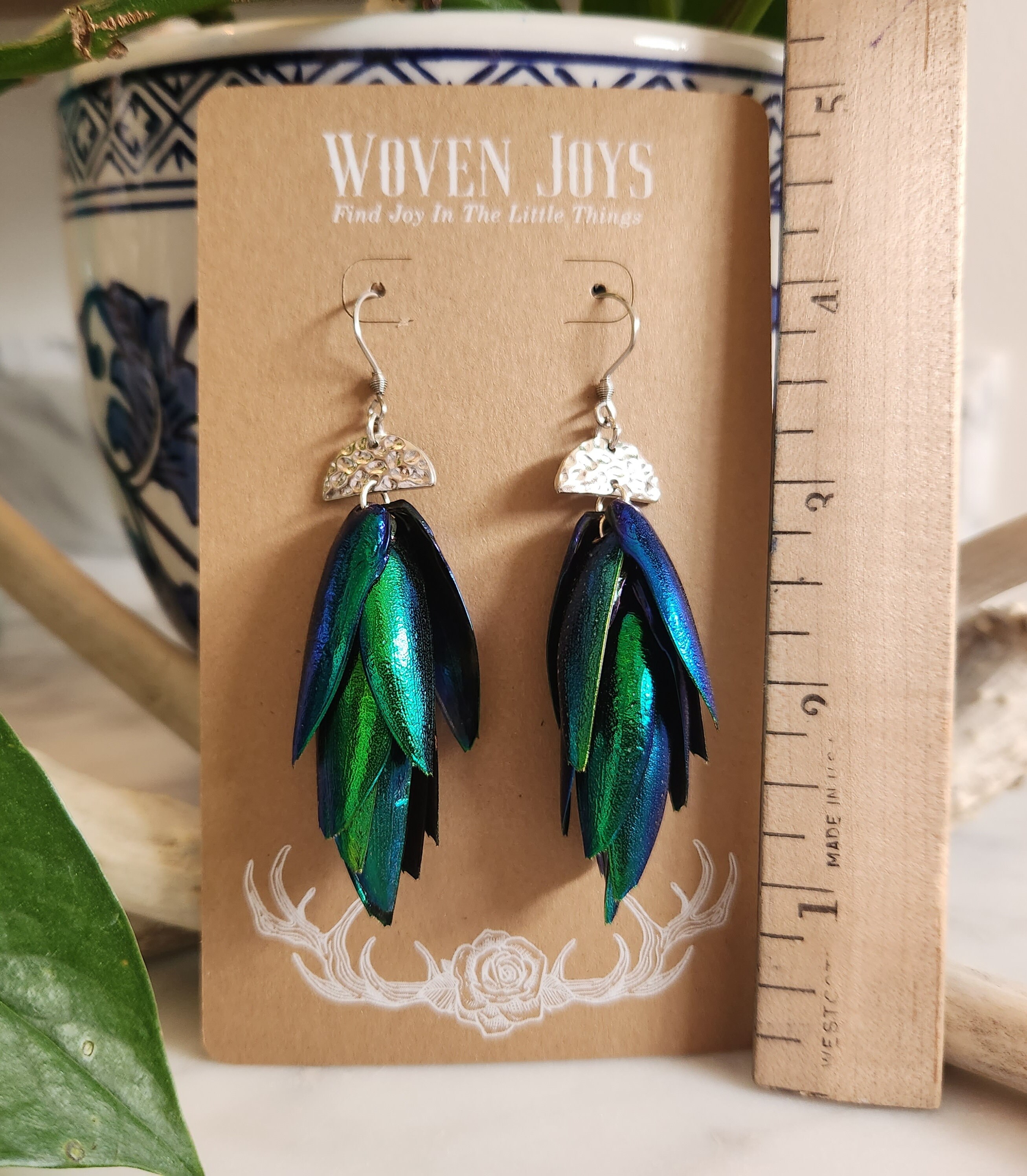 Real Elytra Beetle Wings Earrings Insect Wing Jewelry - Etsy