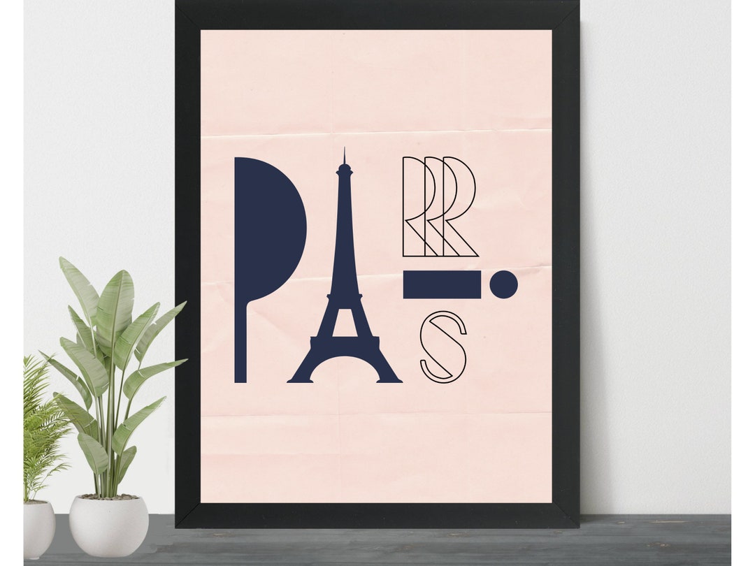 Vintage Paris France Poster Print, Digital Art Download, Eiffel Tower ...