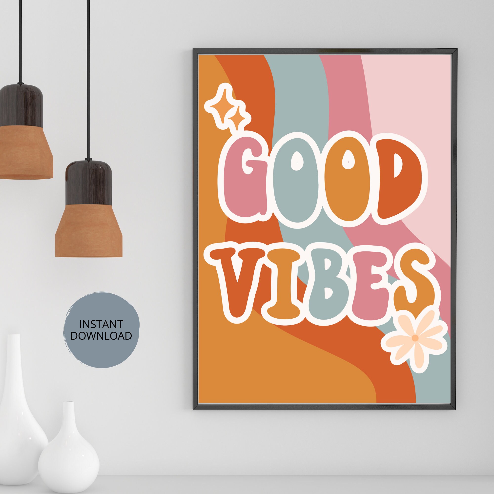 Retro Groovy 70s Style Printable Posters, 70's Posters, Retro Hippie ...