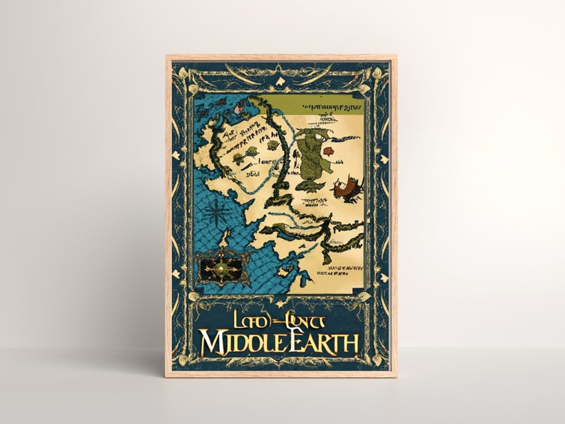 Middle Earth Map Lord of the Rings PNG, Instant Download Mordor Rings ...