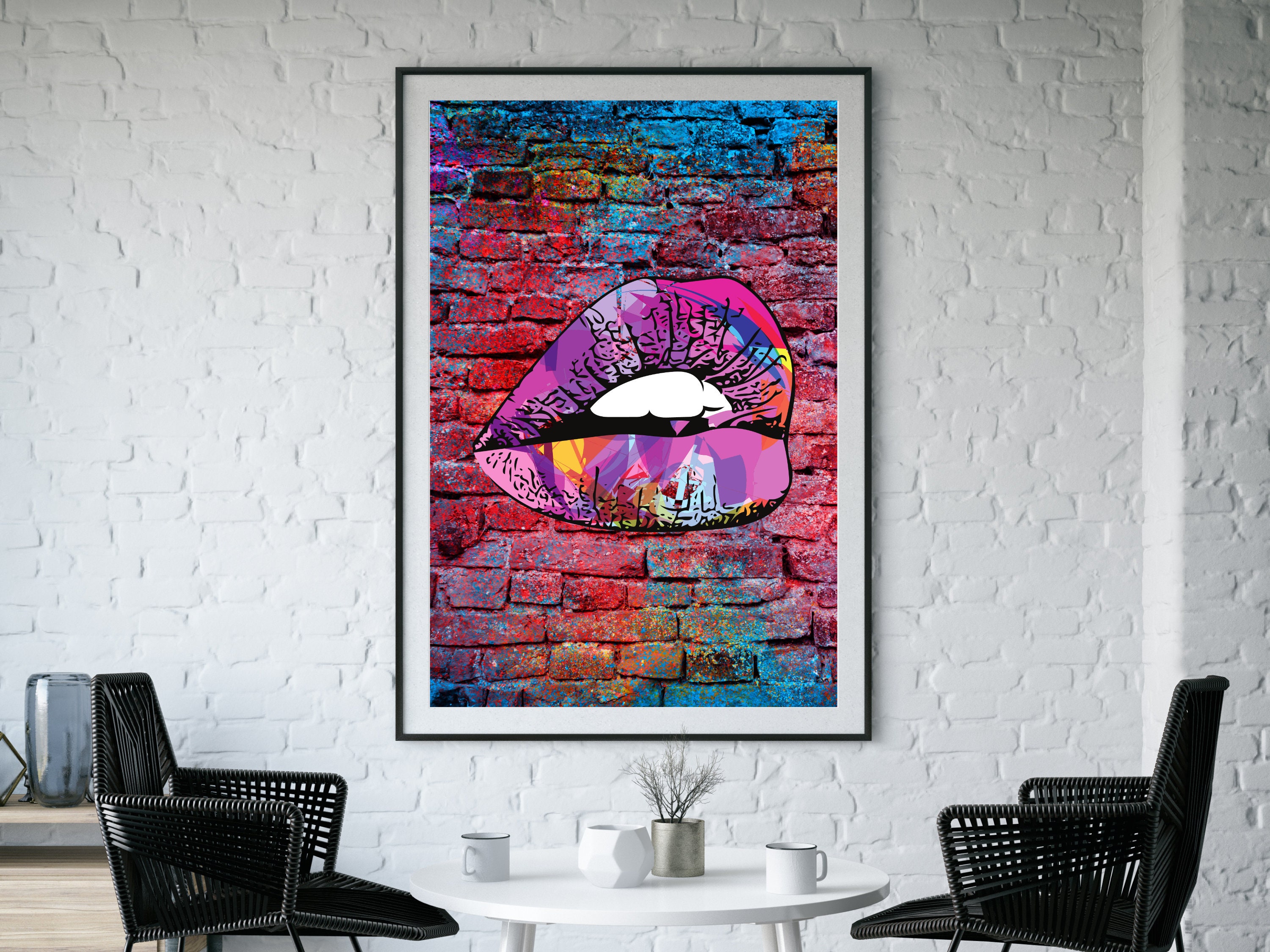 Digital Pop Art Pop Art Lip Pop Art Poster - Etsy