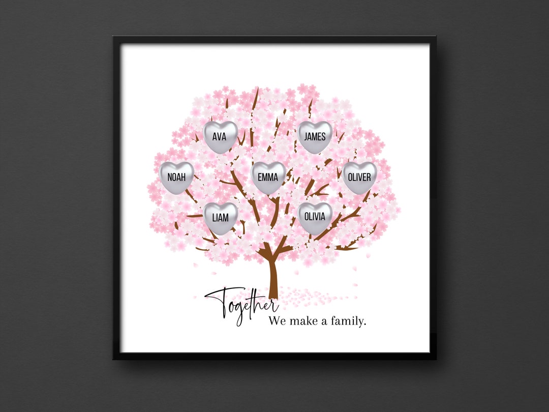Custom Personalised Family Tree Gift Print, Mum, Mothers, Mommy ...