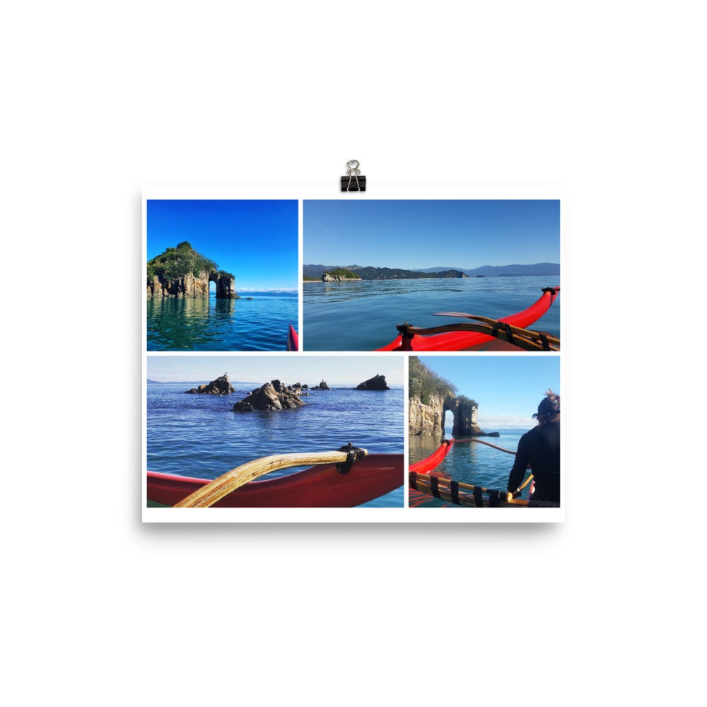 Red Outrigger Canoe Collage Poster. Photo Collage Print of - Etsy