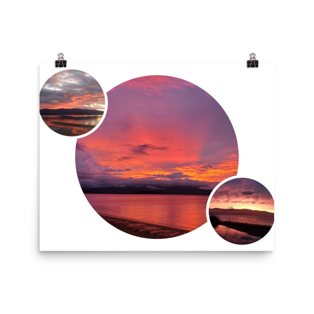 Sunset Collage Print #1. Collage Poster for Modern Wall Art. Vivid ...