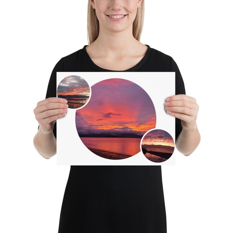 Vivid Sunset Reflections Collage. Collage Art in Horizontal - Etsy