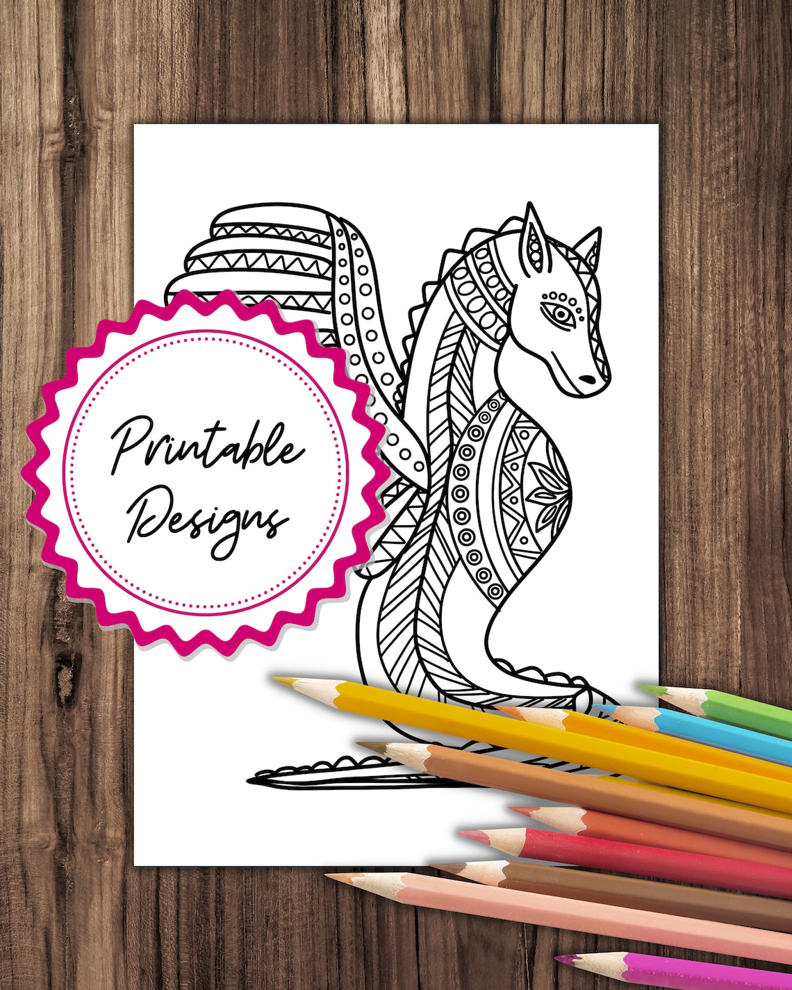5 Alebrije Coloring Pages, Mexican Alebrijes Coloring Pages Bundle ...