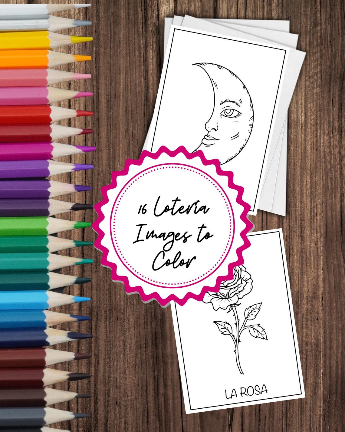 16 Lotería Coloring Pages, Mexican Lotería Coloring Pages Bundle, Adult ...
