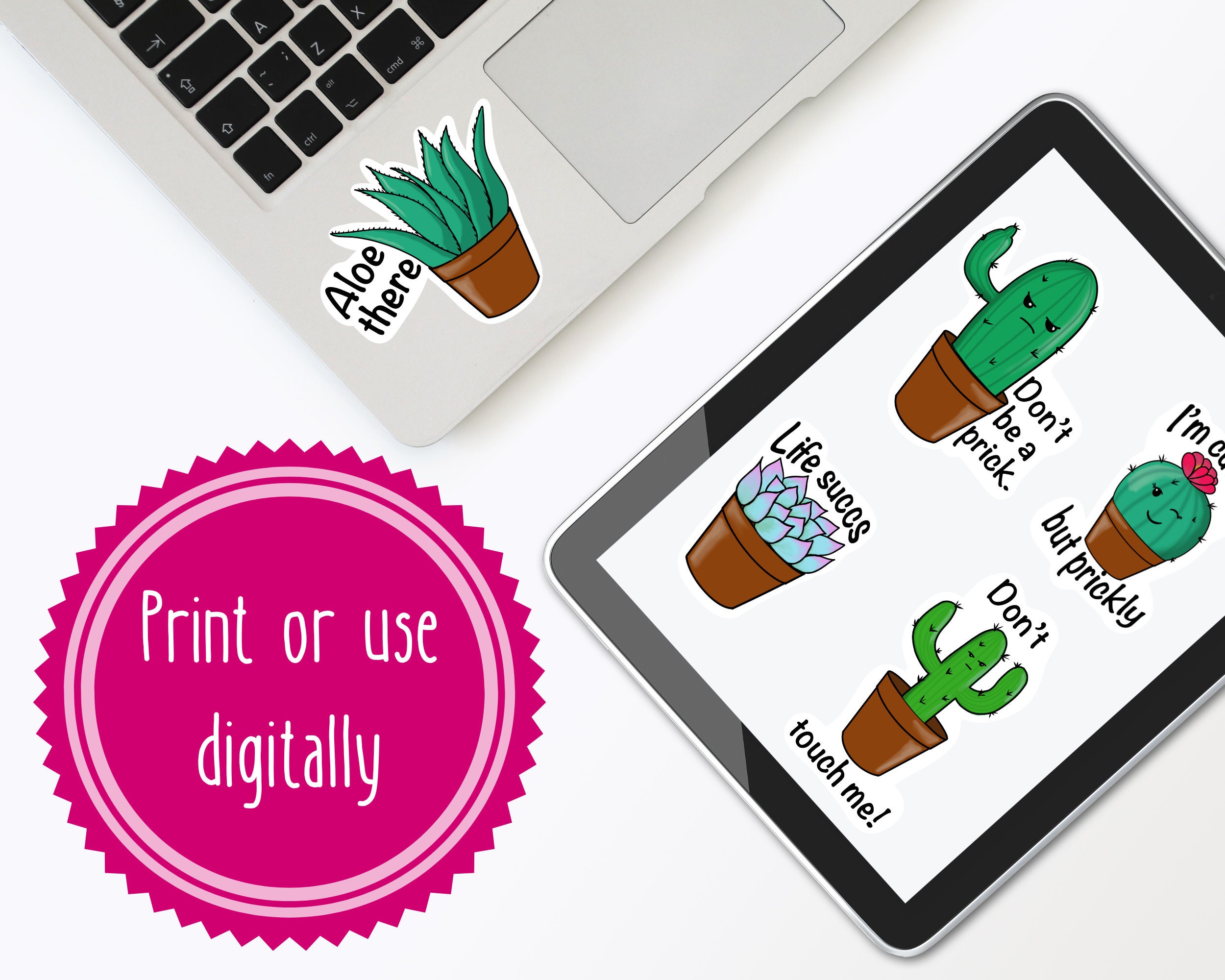 Mexican Cacti Digital Stickers Png, Svg, Laptop Stickers, Digital ...