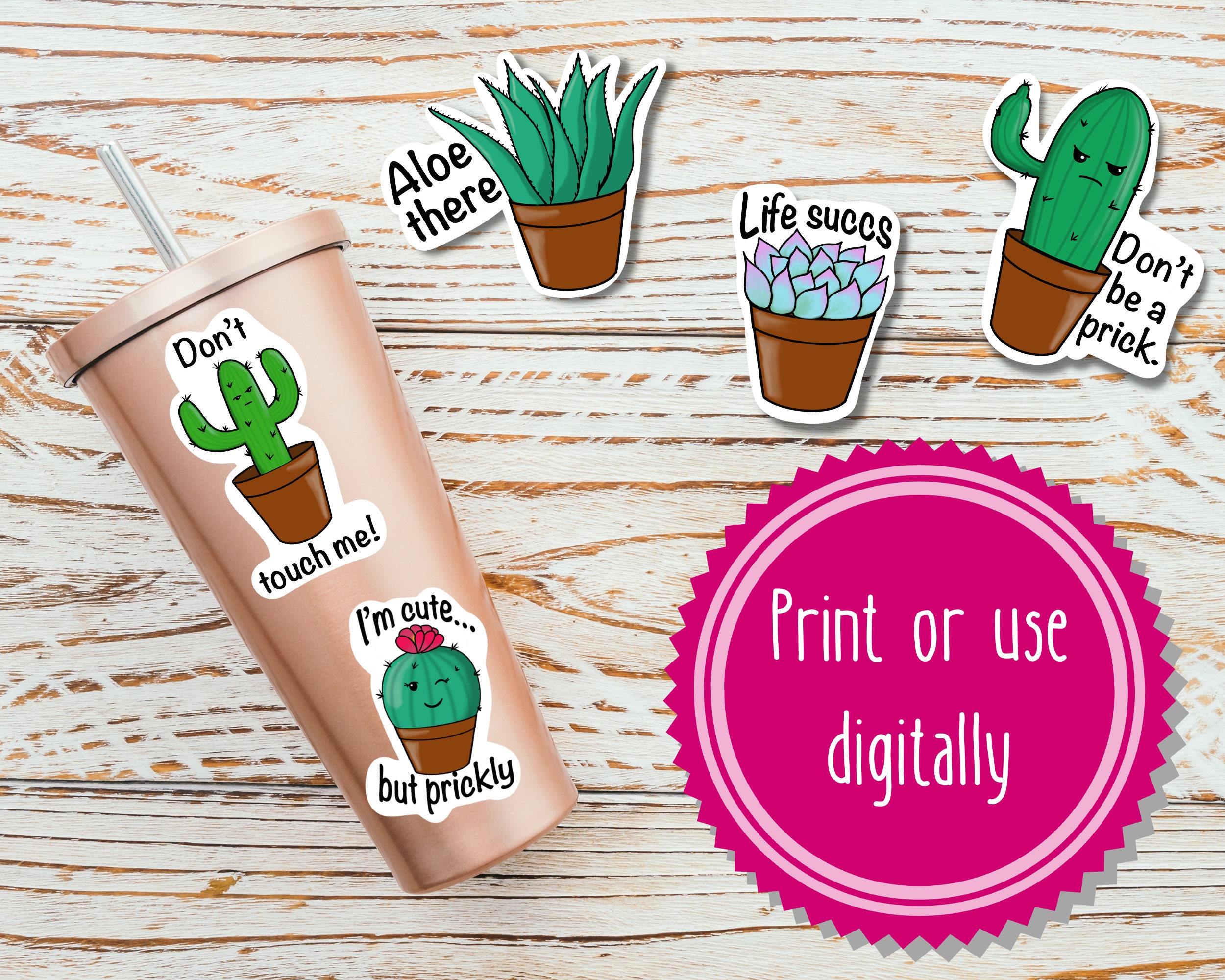 Mexican Cacti Digital Stickers Png, Svg, Laptop Stickers, Digital ...