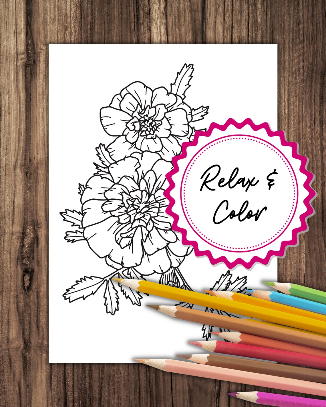 6 Mexican Flowers Coloring Pages, Mexico Nature Coloring Pages Bundle ...