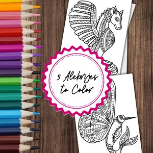 5 Alebrije Coloring Pages, Mexican Alebrijes Coloring Pages Bundle ...