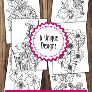 6 Mexican Flowers Coloring Pages, Mexico Nature Coloring Pages Bundle ...
